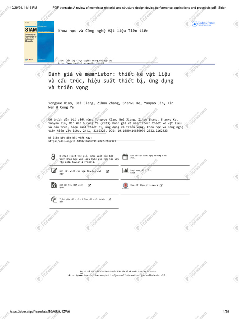 A Review of Memristorma...Applications and Prospects Dich | PDF