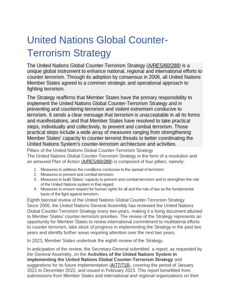 United Nations Global Counter | PDF | Illegal Drug Trade | Human ...