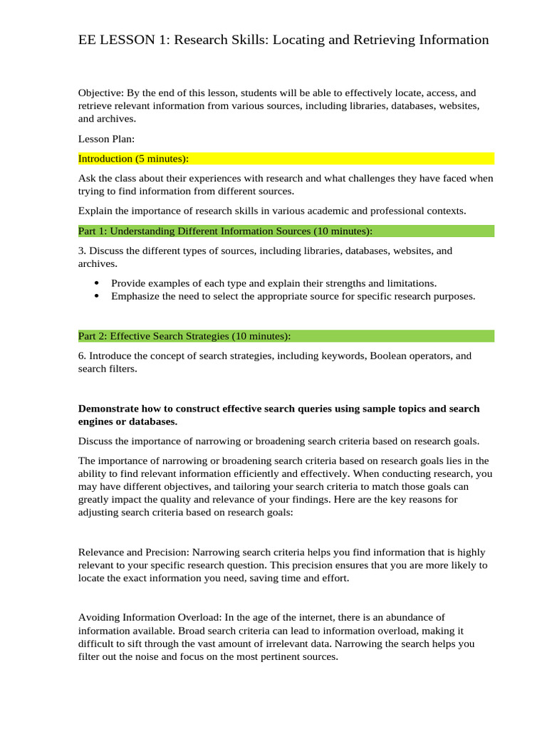 Effective Search Strategies for Research | PDF | Information Retrieval ...