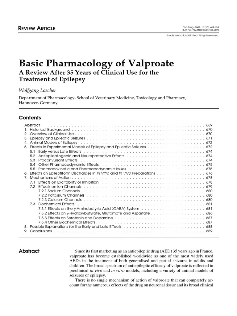 asam valproat 2002 | PDF | Epilepsy | Drugs