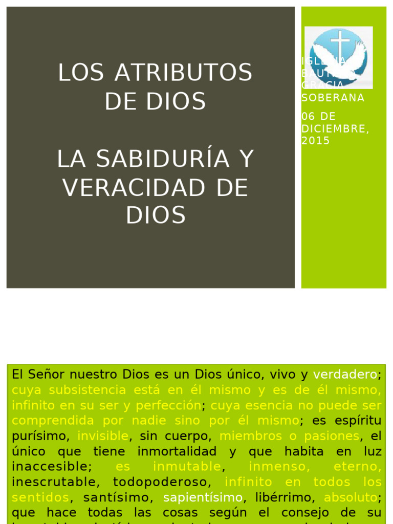 Atributos de Dios: Sabiduría y Veracidad | PDF | Verdad | Pecado