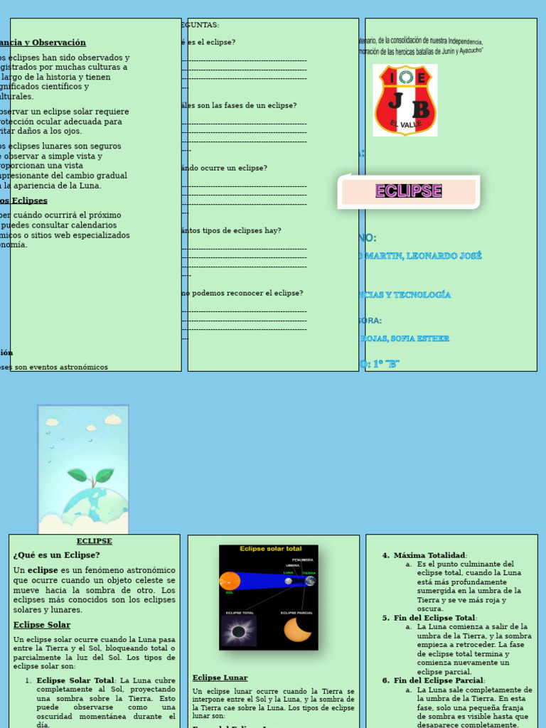 Triptico- rufino martin Leonardo j | PDF | Eclipse | Eclipse solar