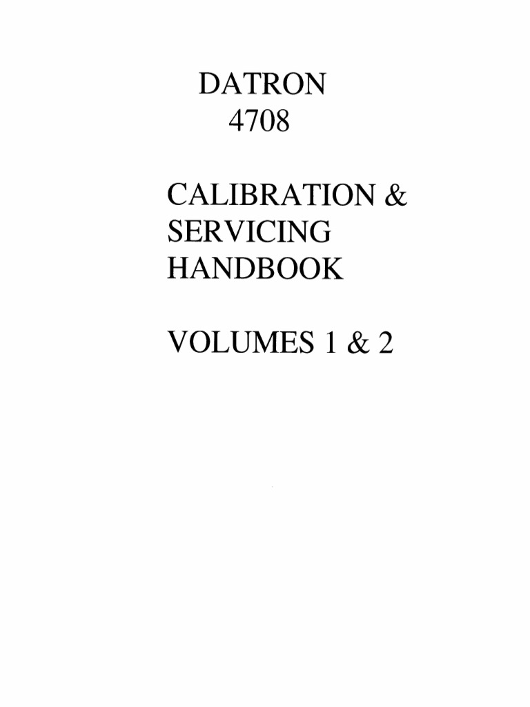 Datron 4708 Handbook Volumes 1 2 Corrected | PDF