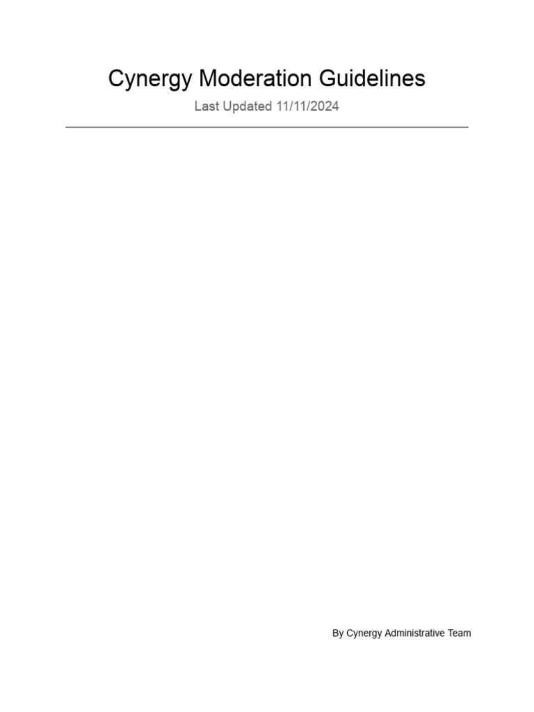 Cynergy Moderation Guidelines | PDF | Internet Forum | Spamming