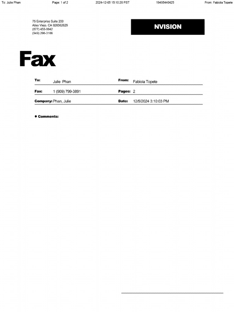 NVISION Pre Op Form | PDF