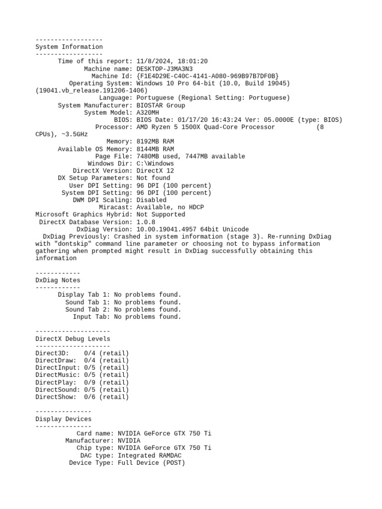DxDiag | PDF | Device Driver | Codec