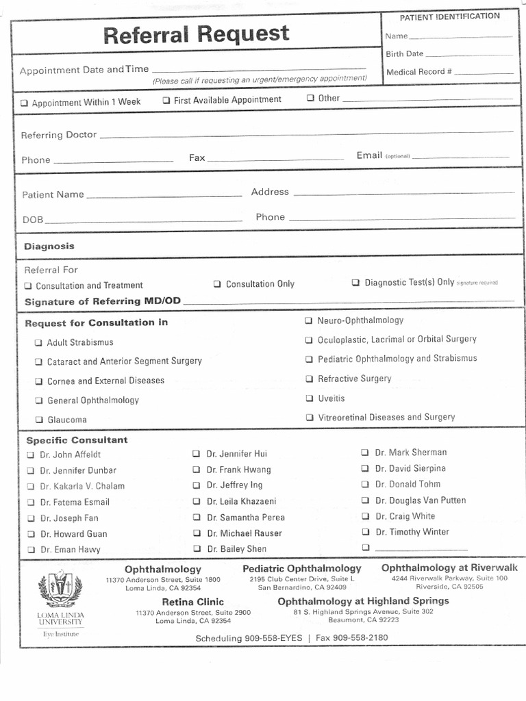 Loma Linda Referral | PDF