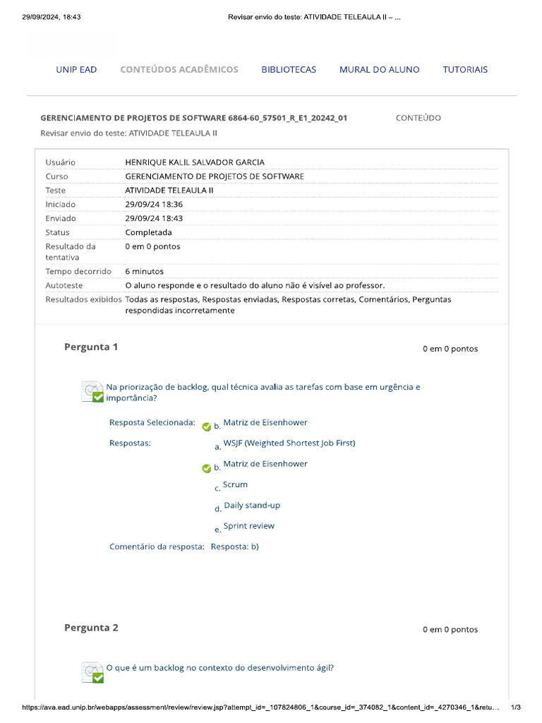 Gerenciamento de Projetos de Software - Teleaula II | PDF