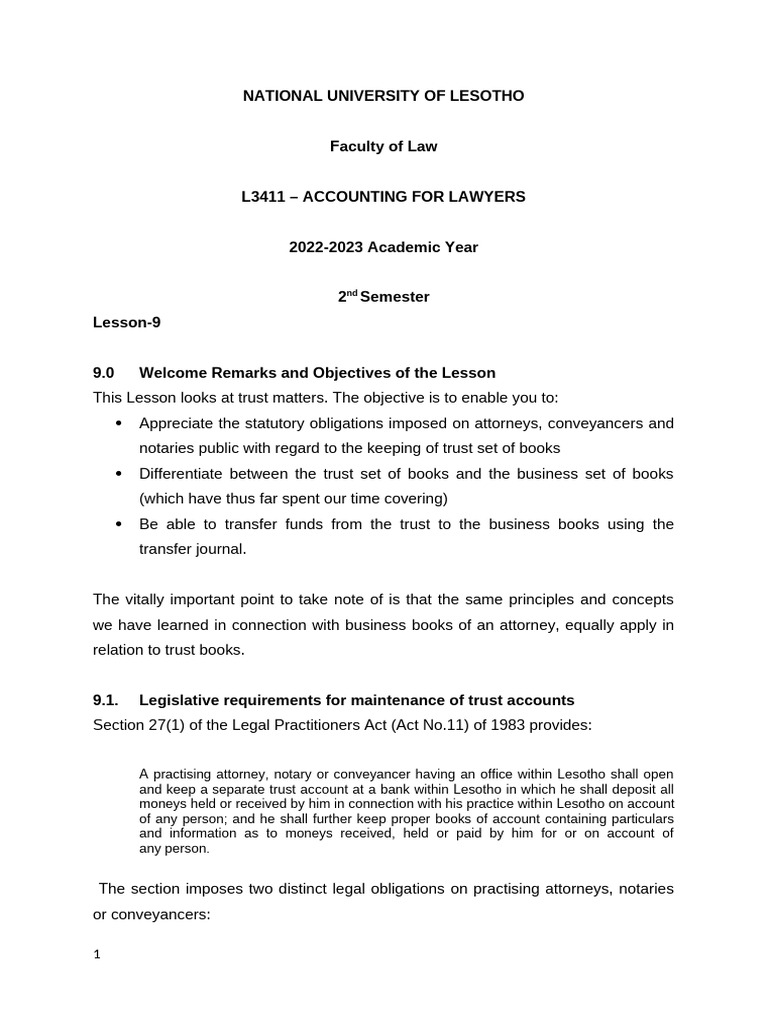 Lesson 9 Pdf Debits And Credits Banks