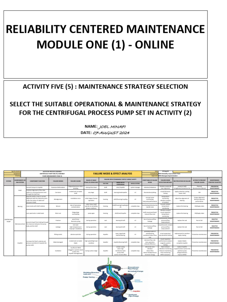 Activity Five (5) Maintenance Strategy Selection_07.08.24 | PDF ...