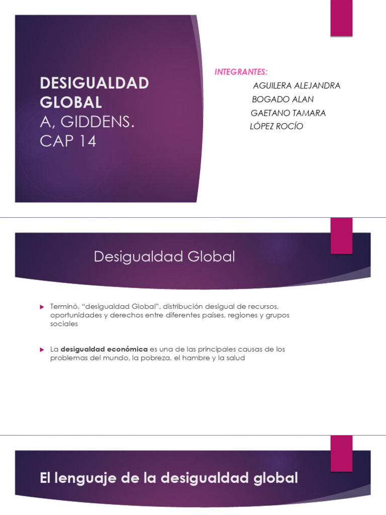 DESIGUALDAD GLOBAL. SOCIOLOGÍA | PDF | Desigualdad social | Discriminación y relaciones raciales