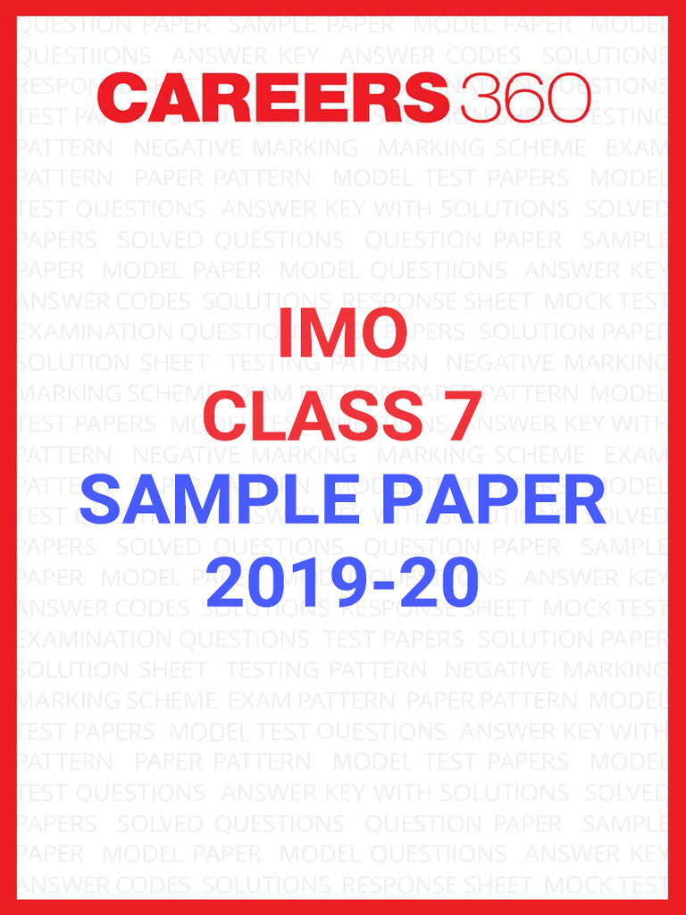 IMO Class 7 Sample Paper 2019-20 - 1731665321624 | PDF | Mathematics | Numbers