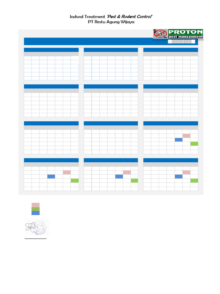 Pest Control Treatment Schedule 2024 | PDF