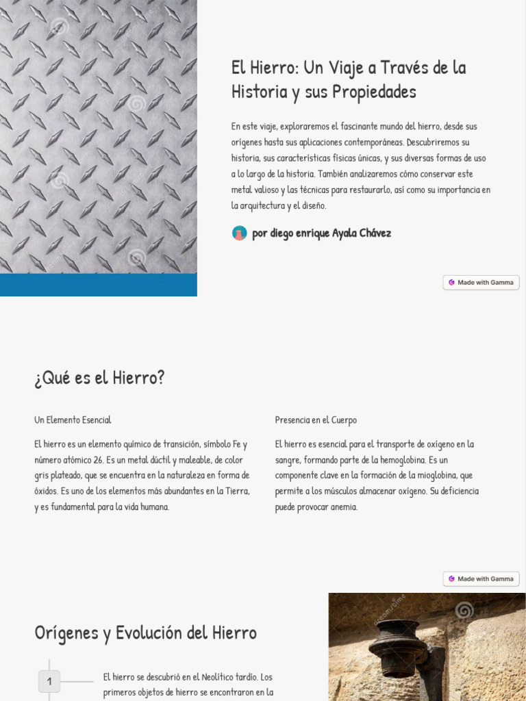 El Hierro Un Viaje A Traves de La Historia y Sus Propiedades | PDF ...