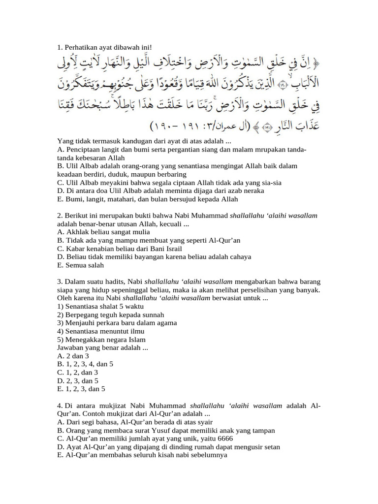 Soal PAS Ganjil PAI Kelas XII 2023 - 044748 | PDF