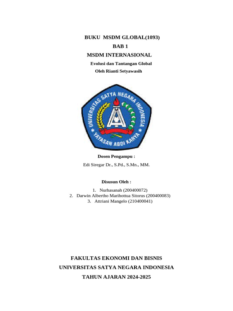Tugas Kelompok MSDM Global | PDF