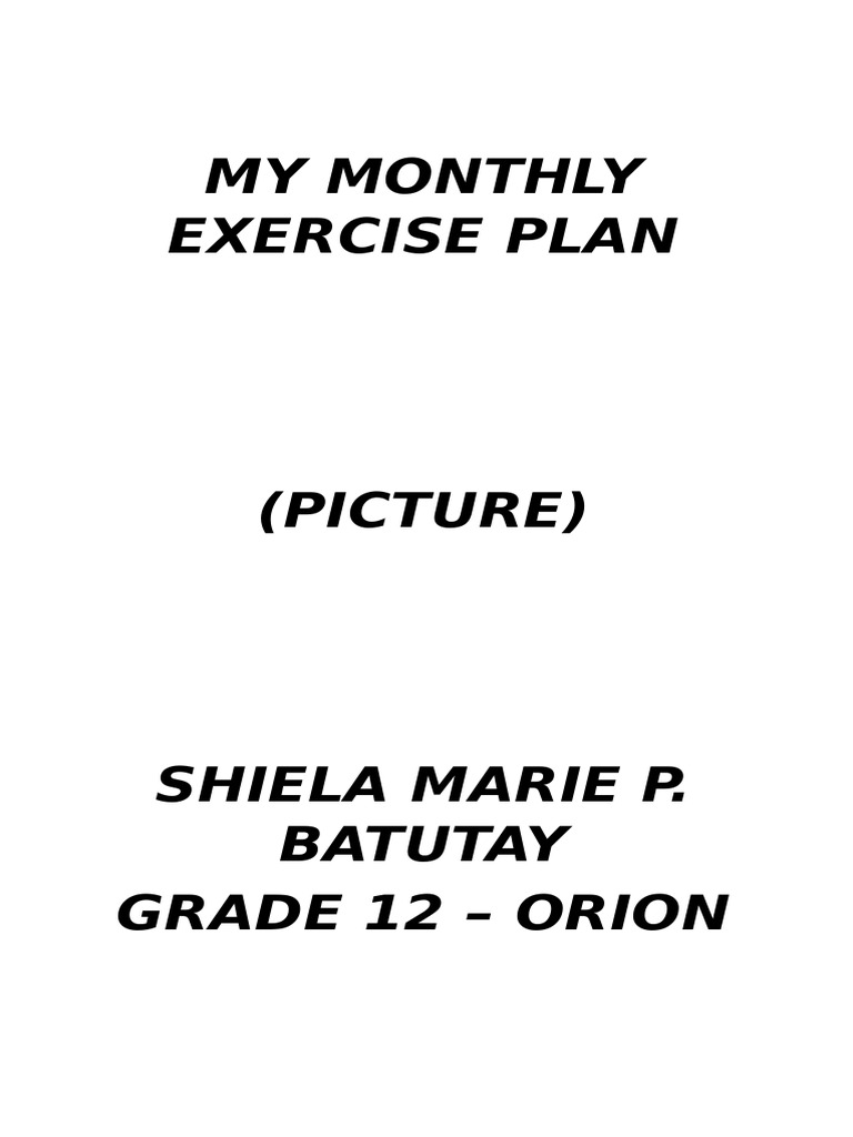 My Monthly Exercise Plan | PDF