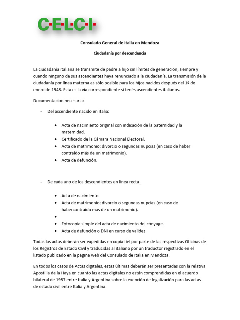Como obtener la Ciudadania Italiana | PDF | Documento de identidad ... Como obtener la Ciudadania Italiana | PDF | Documento de identidad ...