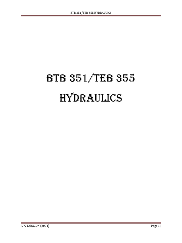 BTB 351-TEB 355 Complete Notes 2024 | PDF | Pump | Reynolds Number