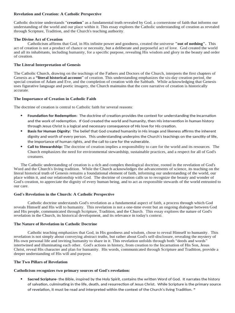 Revelation-and-Creation-g11 | PDF | Sacraments | Revelation