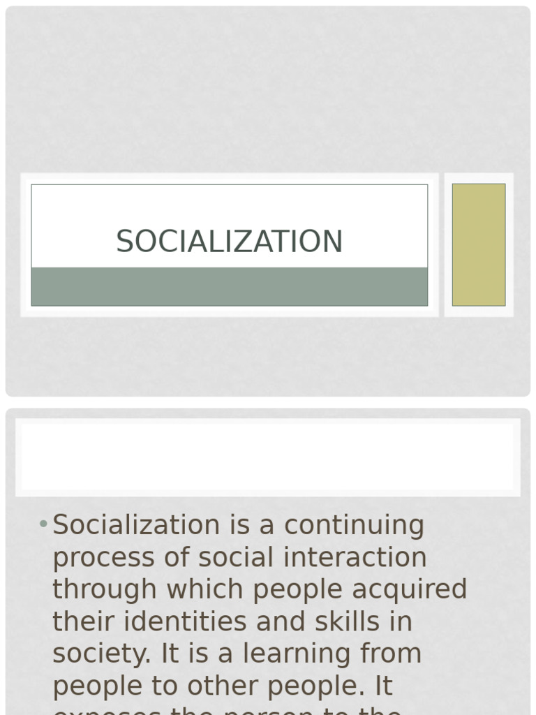 Socialization | PDF