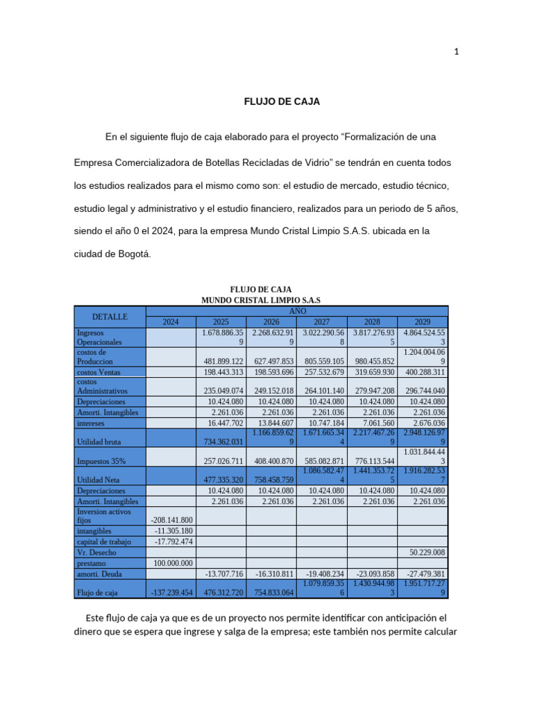 Flujo de Caja y Analisis | PDF | Depreciación | Flujo de efectivo