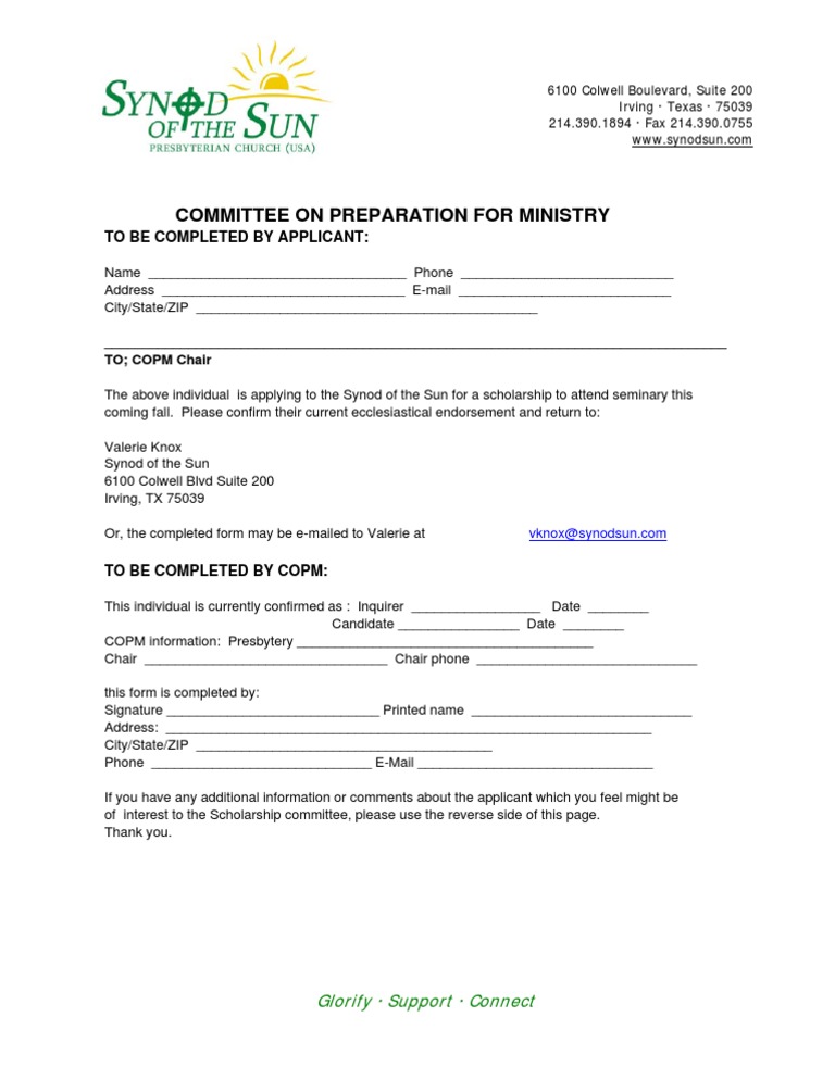COPM Form | PDF