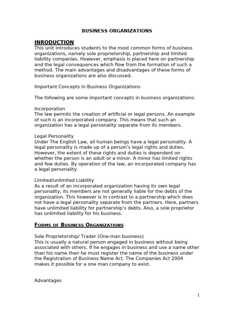 Business Organizations Partnerships Utech Pdf Partnership