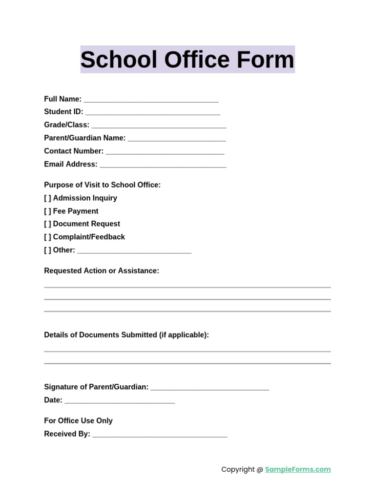 School Office Form | PDF