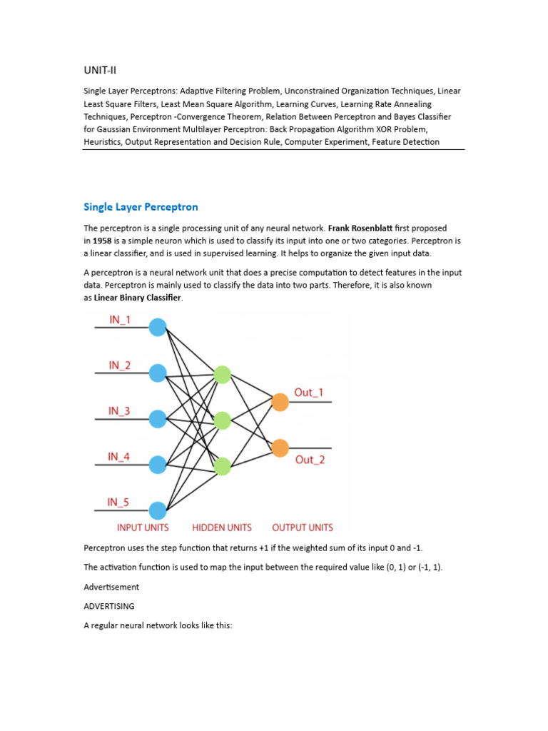 NNunit 2 | PDF | Artificial Neural Network | Support Vector Machine