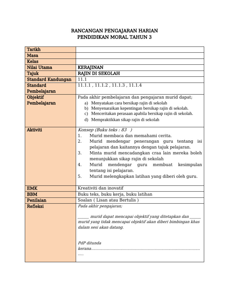 Rajin Di Sekolah | PDF