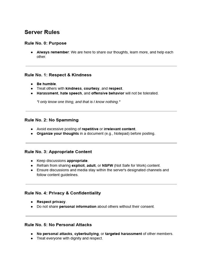 Server Rules | PDF