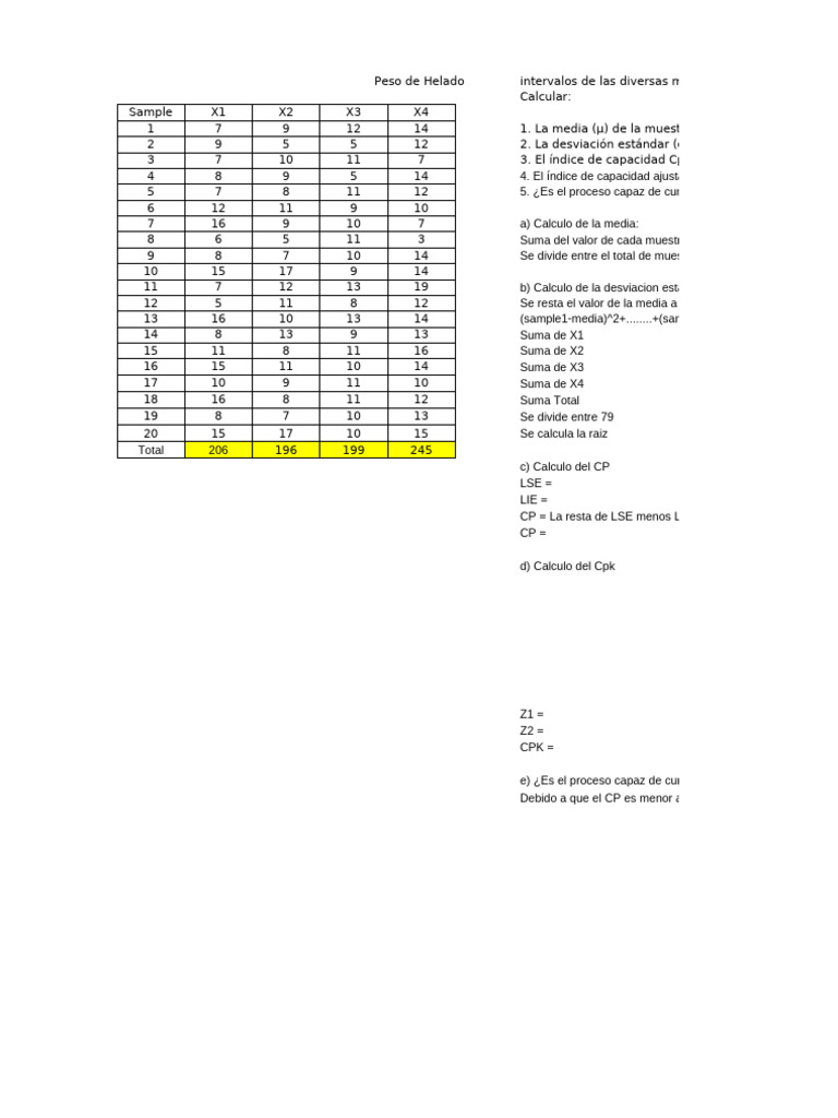 Ejercicios CP y CPK | PDF | Desviación Estándar | Análisis estadístico