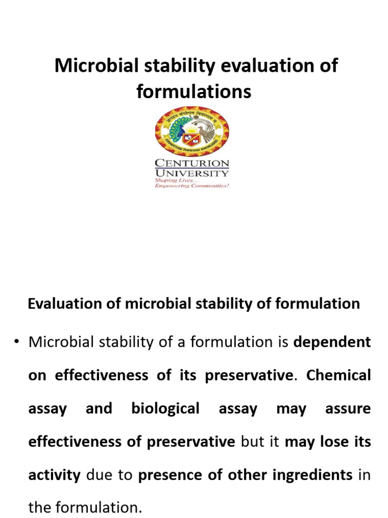Microbial Stability Evaluation Methods | PDF