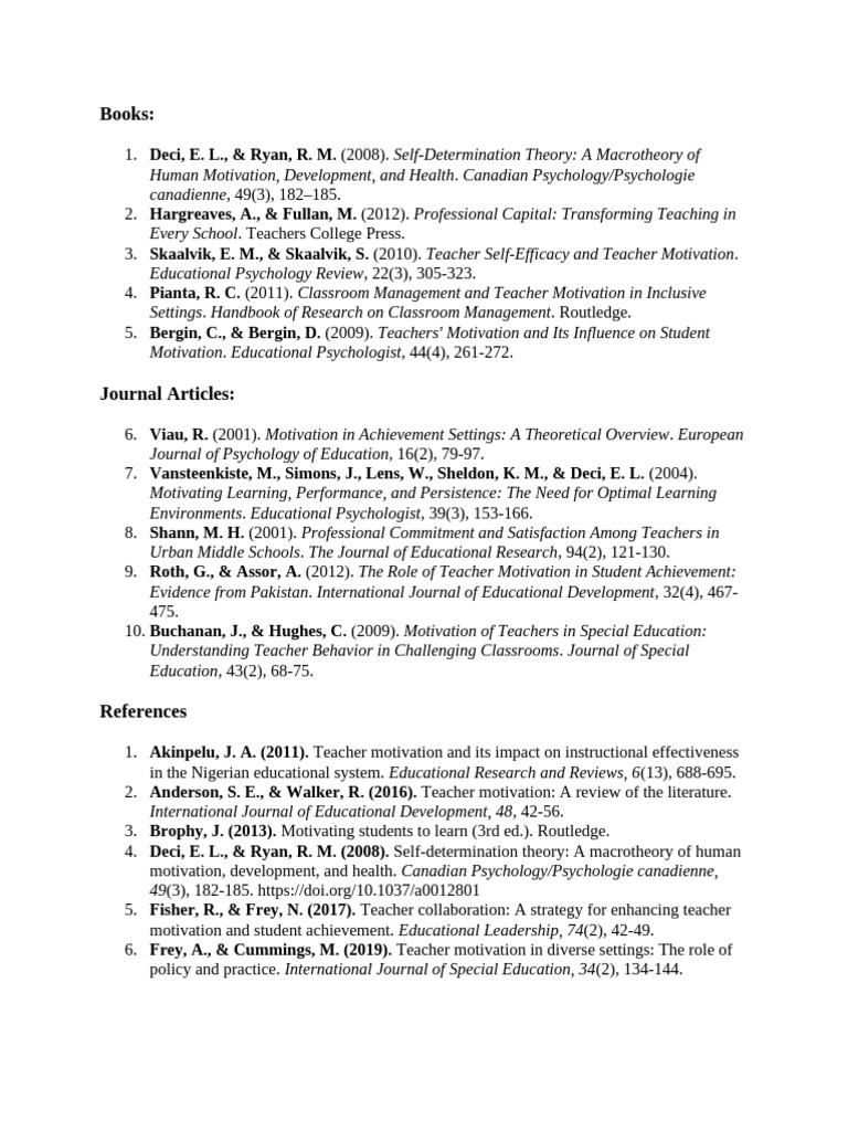 references | PDF | Motivational | Motivation