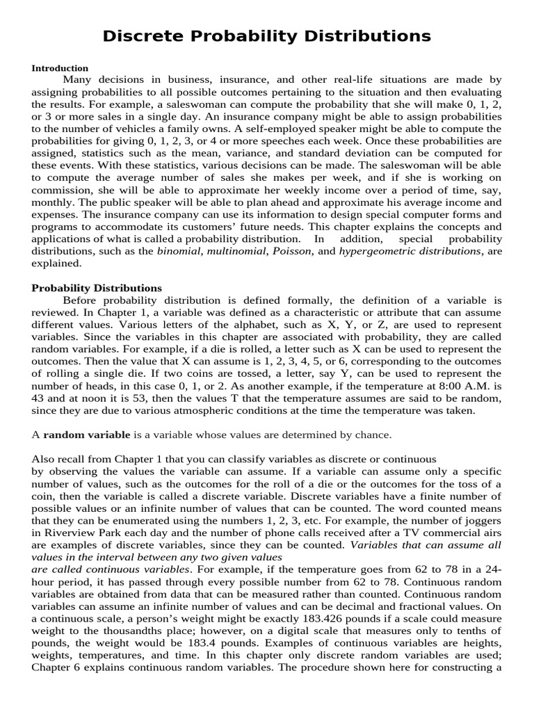 Elementary Statistics | PDF | Probability Distribution | Random Variable