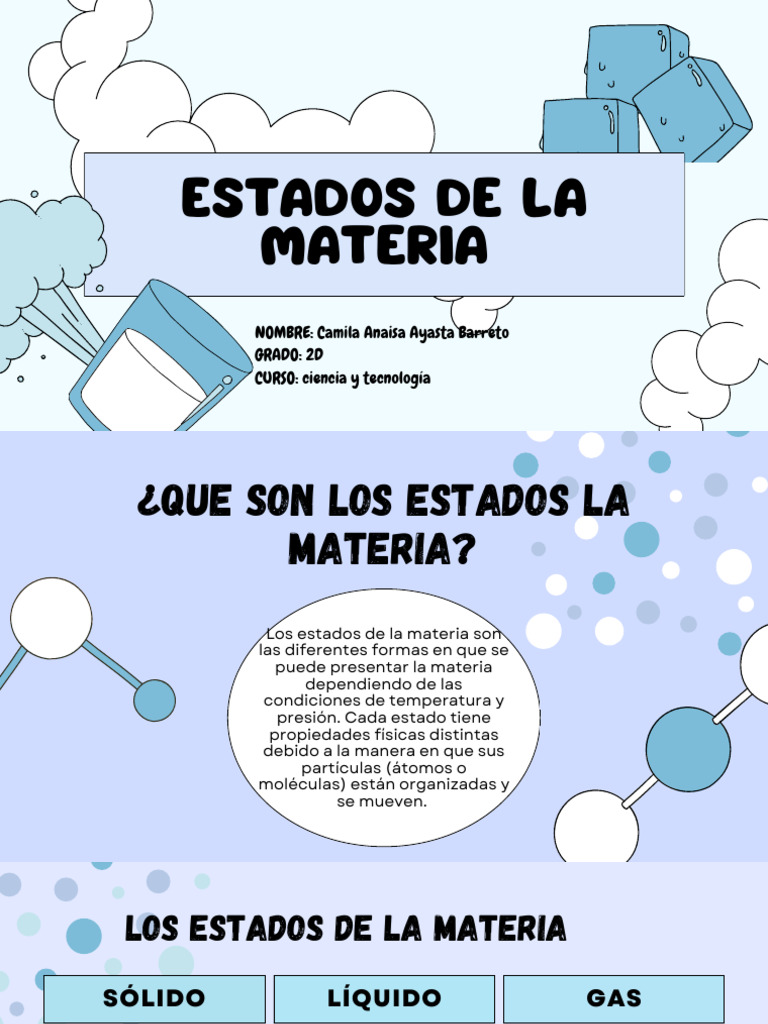 Estados de la Materia: Sólido, Líquido y Gas | PDF | Gases | Líquidos