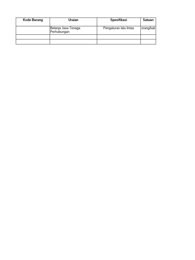 Form Usulan SSH Tenaga Perhubungan | PDF