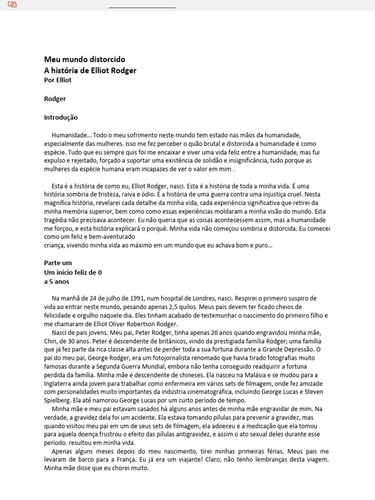 Elliot Rodger Manifesto.en.Pt | PDF | Família | Star Wars