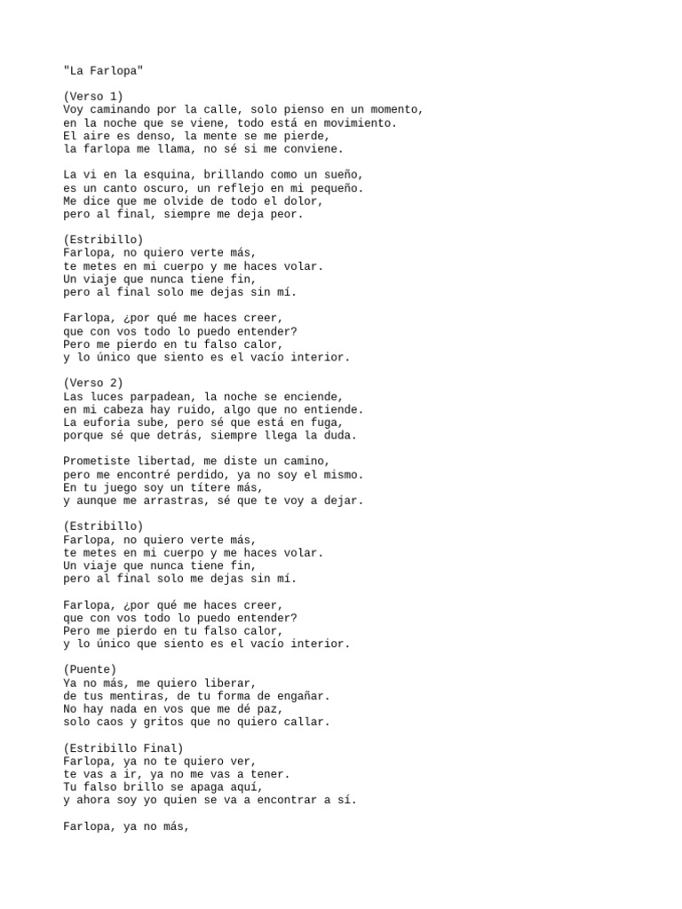 La Farlopa - Cancion | PDF