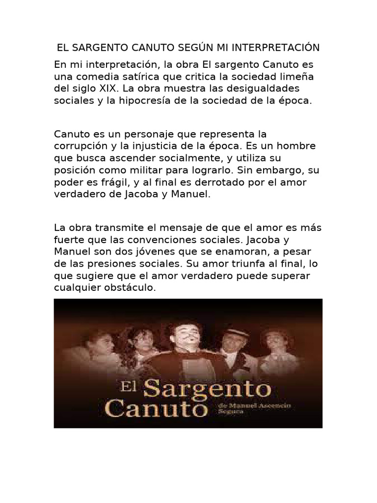 El Sargento Canuto Según Mi Interpretación Henry Hemilio Rojas Vilches ...