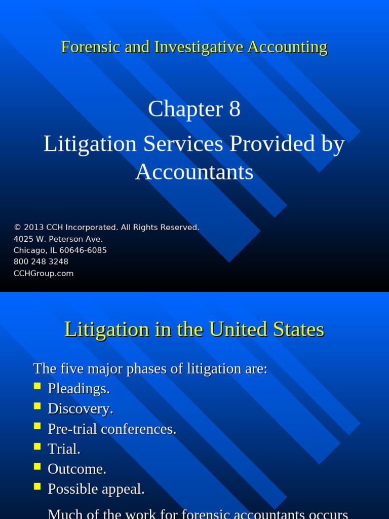 6ed CCH Forensic Investigative Accounting Ch08 | PDF | Expert Witness | Discovery (Law)