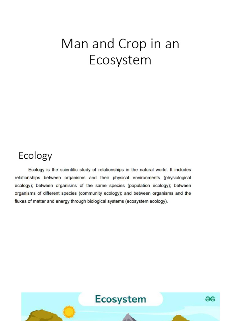 Man and Crop in An Ecosystem | PDF