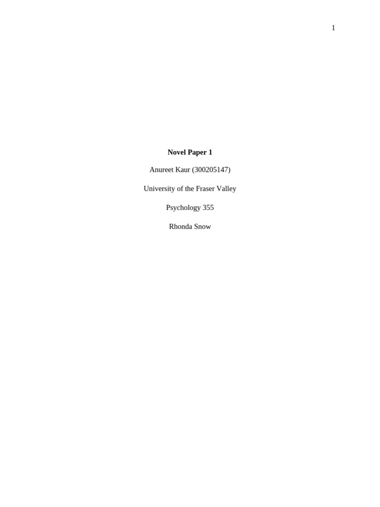 Paper 1 Novel | PDF | Behavioural Sciences | Psychology Paper 1 Novel | PDF | Behavioural Sciences | Psychology