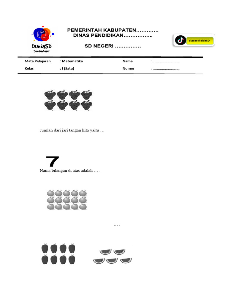 SOAL STS 1 MTK rz ok | PDF