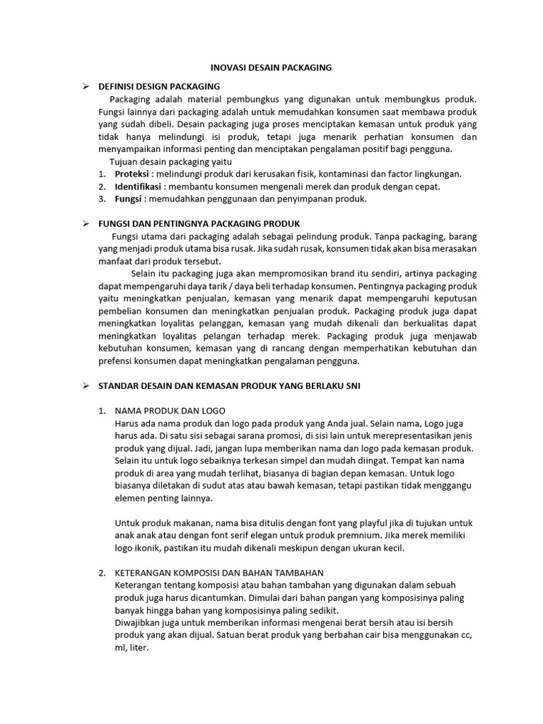 modul inovasi desain packaging | PDF