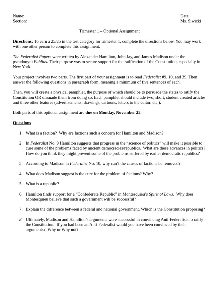 Amarilis Gutierrez - Trimester 1 Optional Assignment | PDF