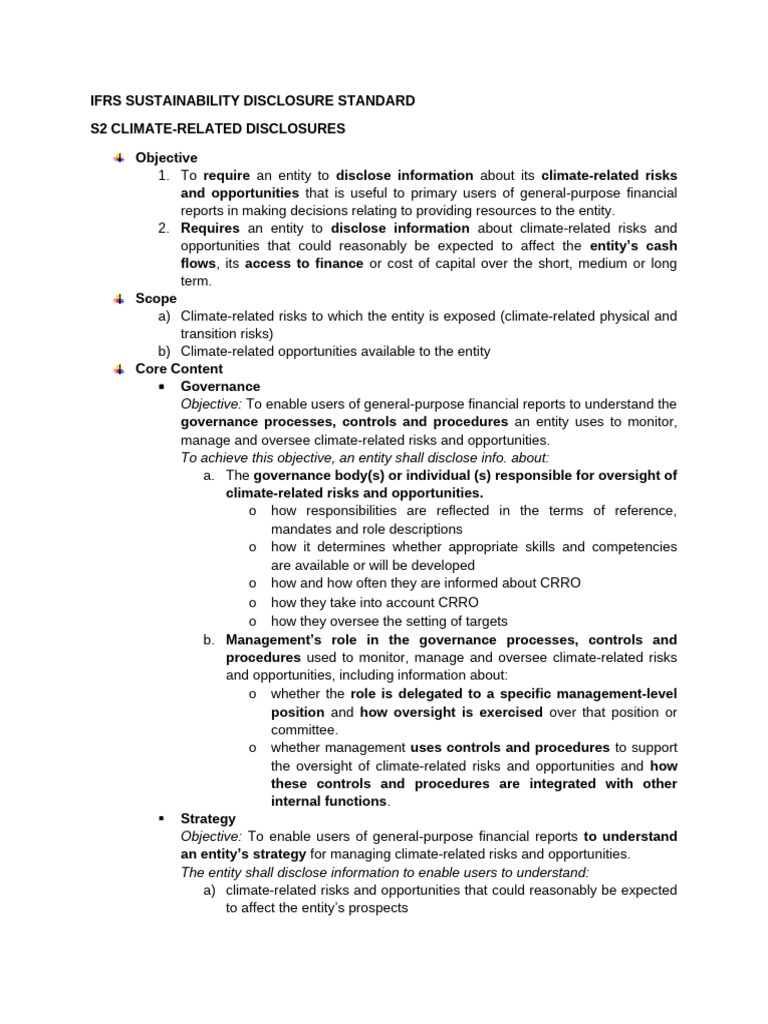 Ifrs Sustainability Disclosure Standard | PDF | Risk | Governance
