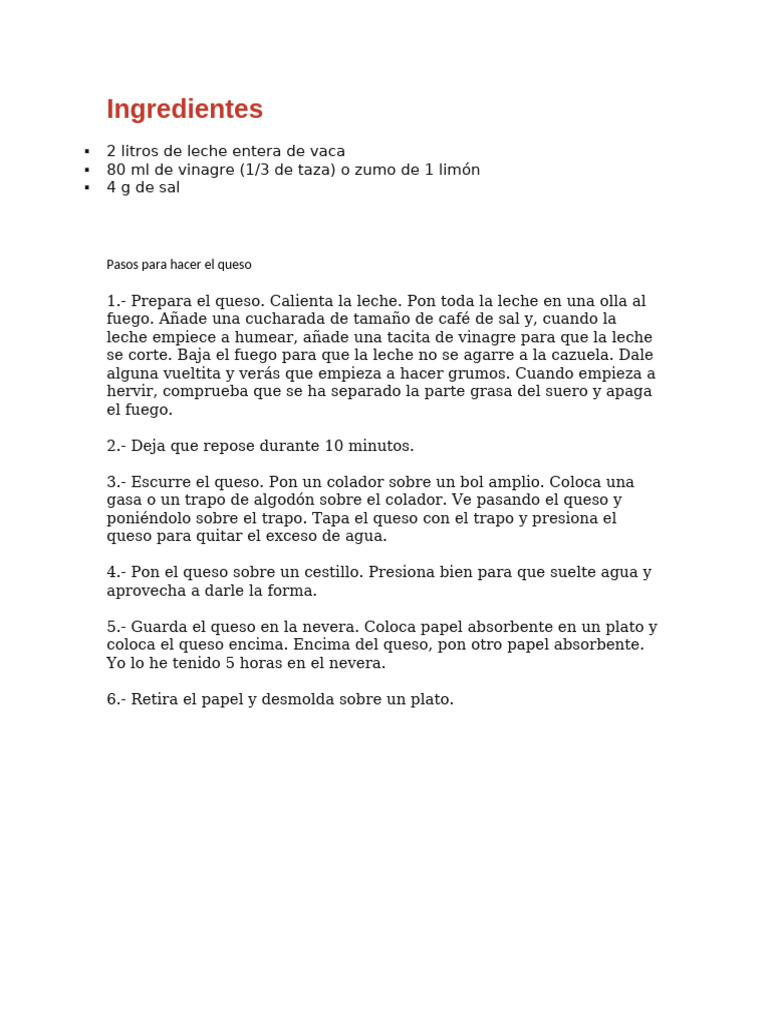 Ingredientes | PDF