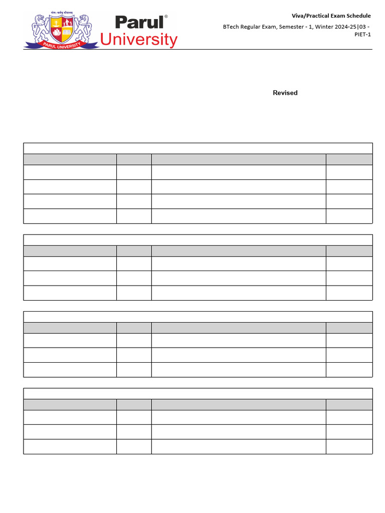BTech Winter 2024-25 Practical Exam Schedule | PDF | Engineering | Computer Programming